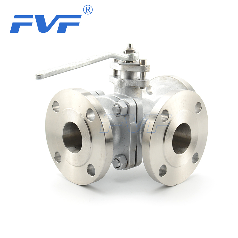Stainless Steel Manual 3-Way Flanged Ball Valve - J&O Fluid Control Co ...